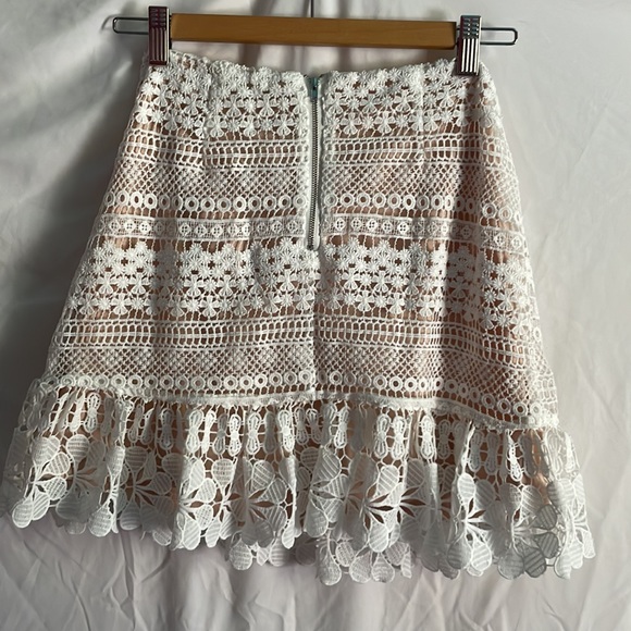 Fashion Nova | Skirts | Fashion Nova White Lace Ruffle Skirt | Poshmark